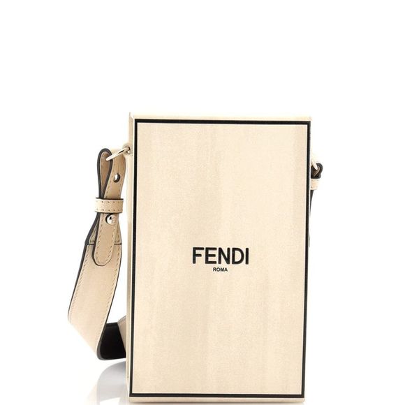 Fendi | Bags | Fendi Logo Vertical Box Crossbody Bag Leather Neutral ...